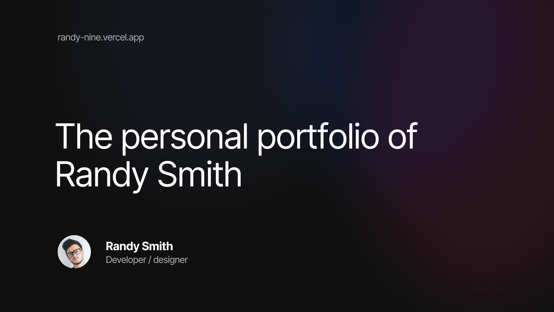 The personal portfolio of Randy Smith